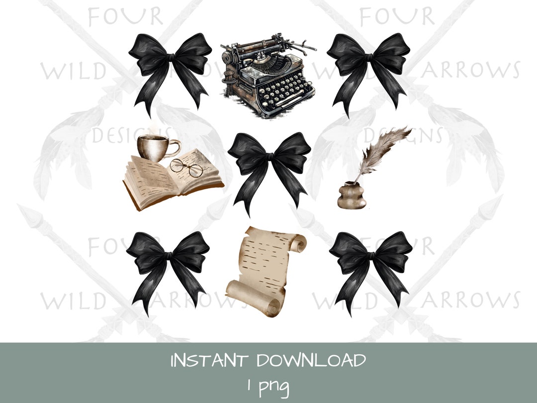 Poet Coquette Png, Black Bow Coquette, Tortured Poets Png, Literary ...