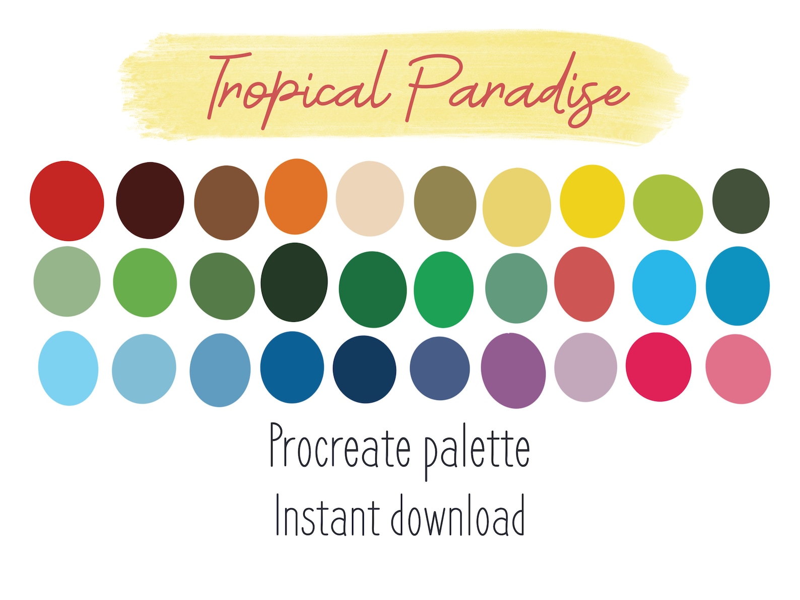 Tropical Paradise Inspired Color Palette for Procreate - Etsy