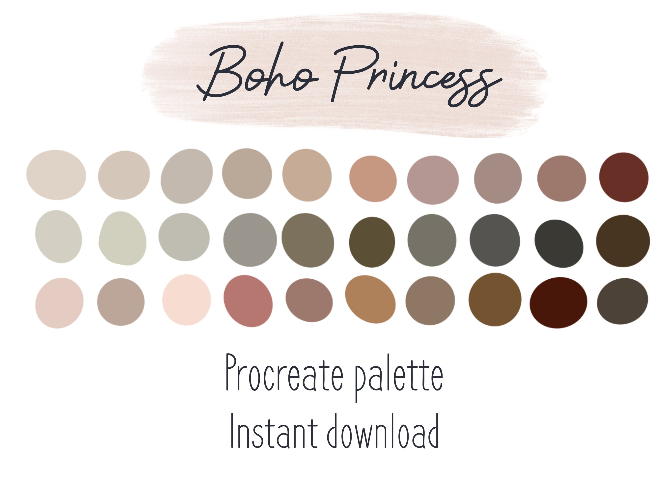 Boho Princess Color Palette for Procreate - Etsy