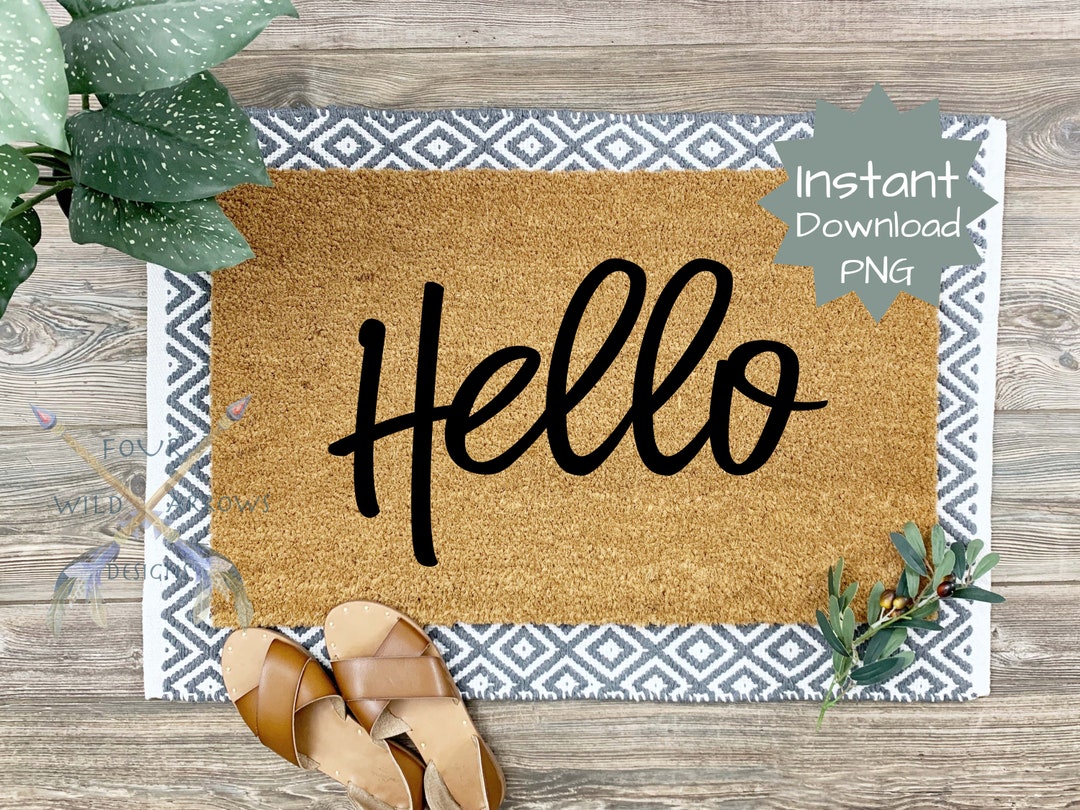 Hello Welcome Svg, Hello Svg, Welcome Mat Svg, Welcome Sign Cut File ...