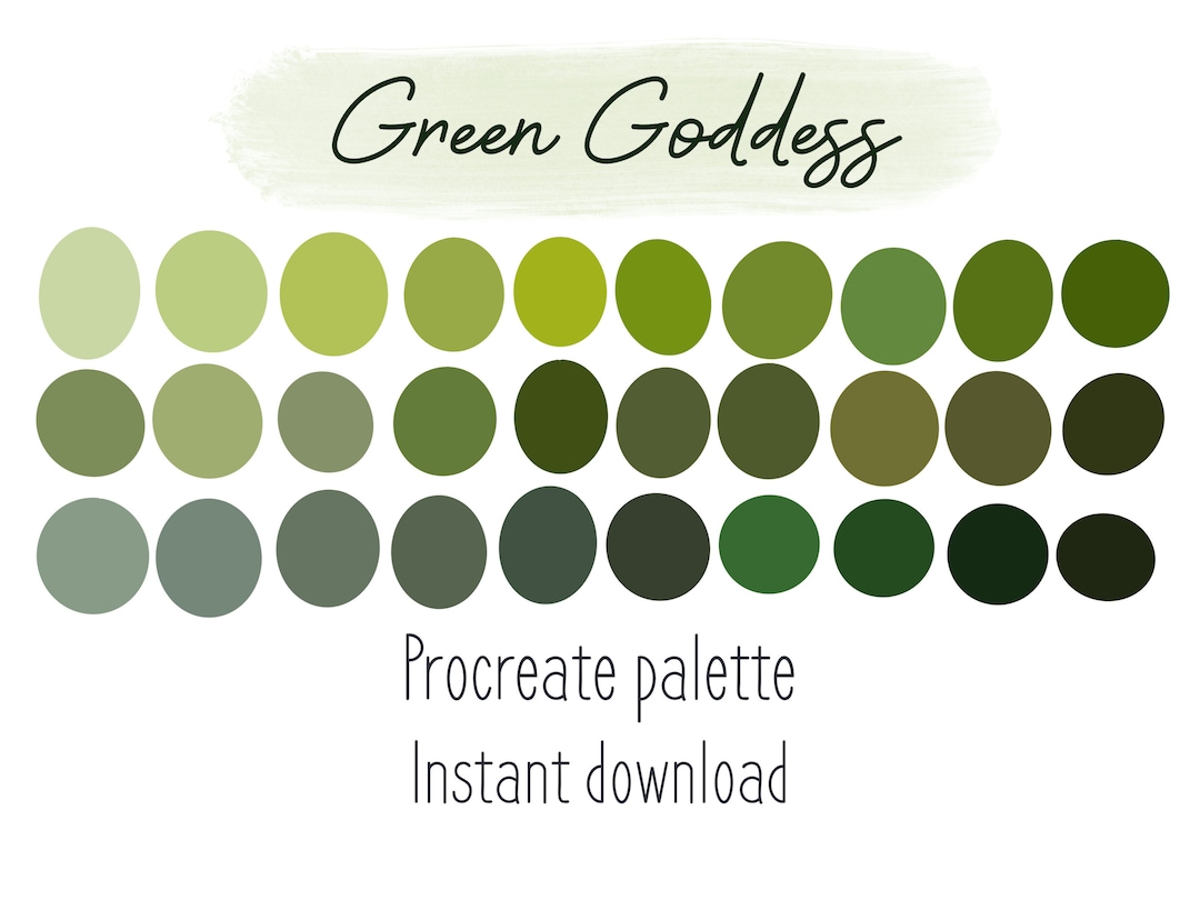Green Goddess Color Palette for Procreate - Etsy