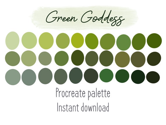 Green Goddess Color Palette for Procreate | Etsy