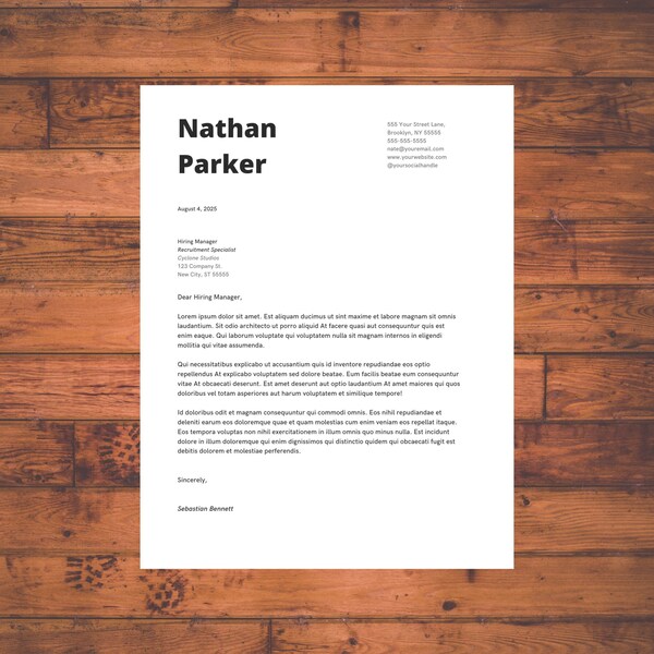 Editable Cover Letter - Etsy