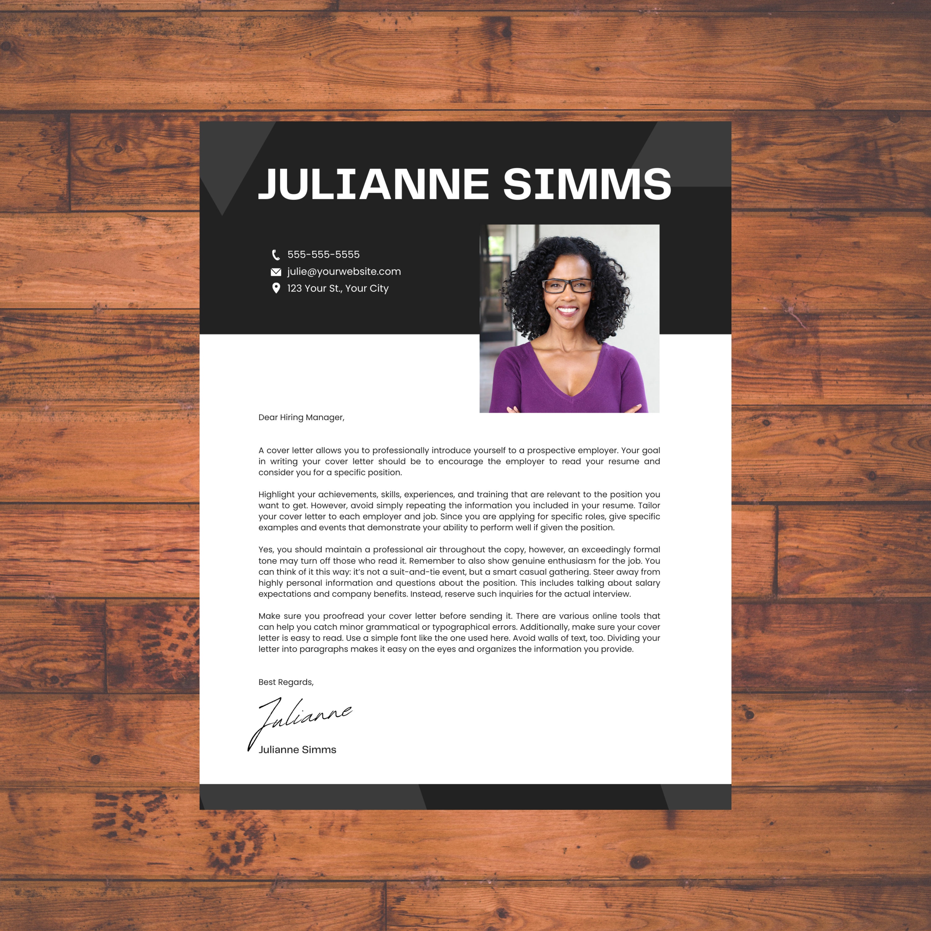 Clean Simple Professional Cover Letter Template, Canva Design - Etsy