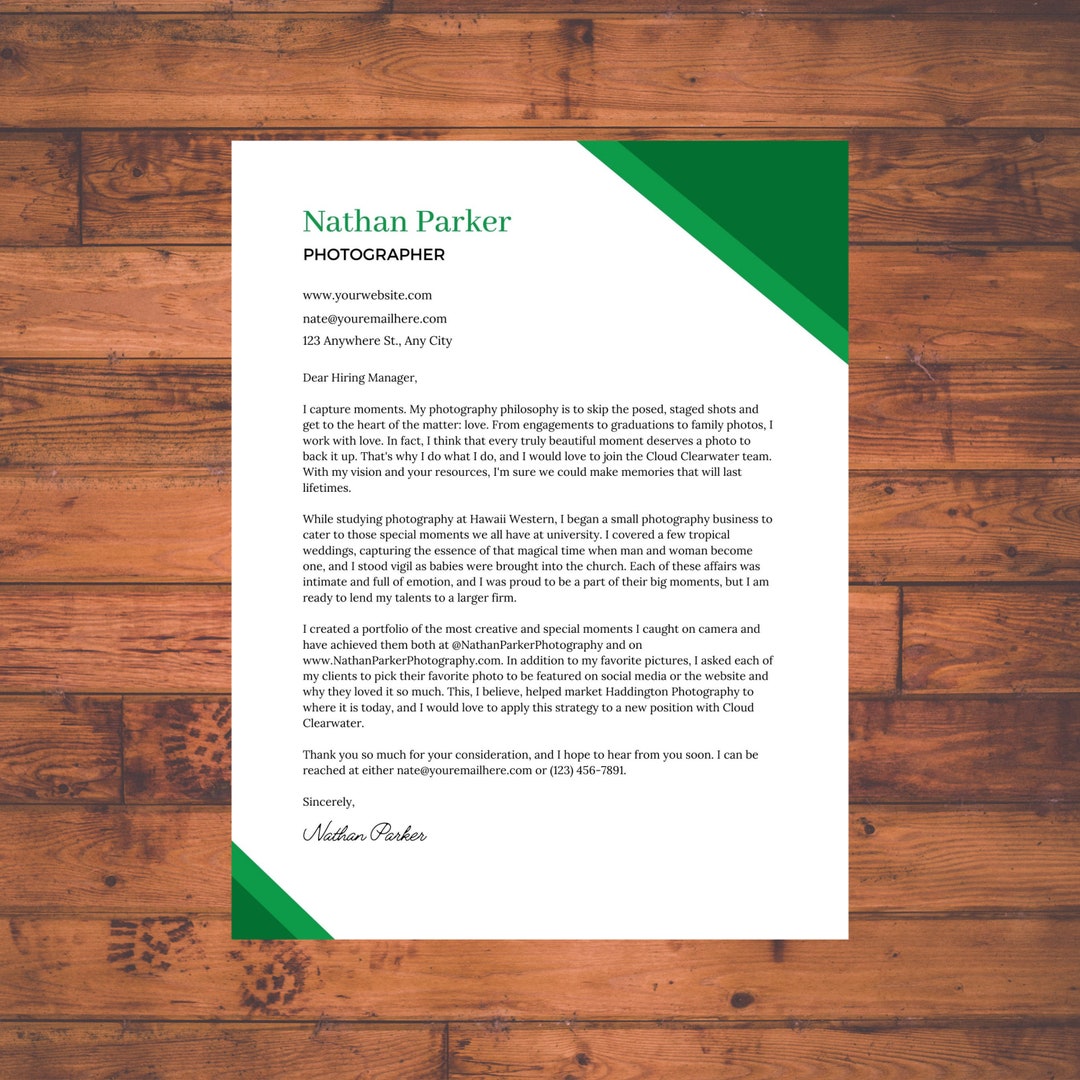Clean and Simple Cover Letter Template Simple Resume Template Editable ...