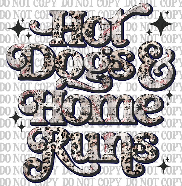 Hot Dogs and Home Runs Baseball PNG - Etsy