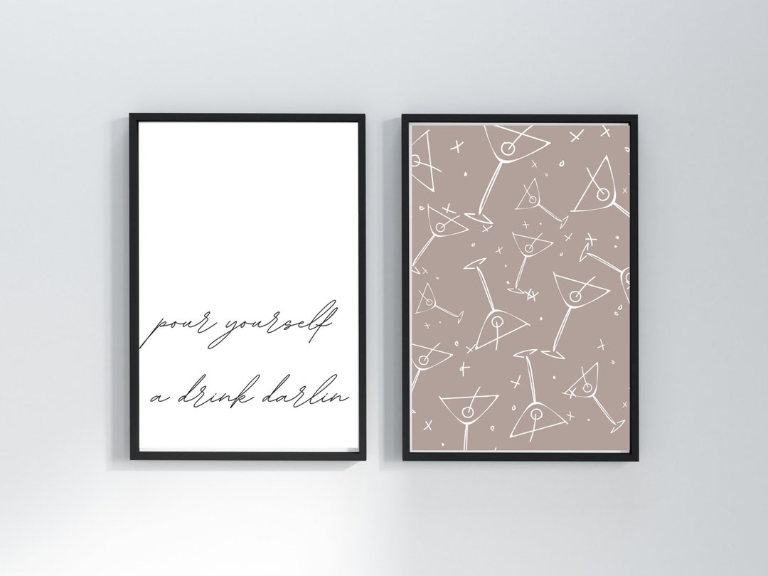 Bar Cart Signs, Set of 2| PNG Printable Wall Art| Wall Art| Bar Sign ...