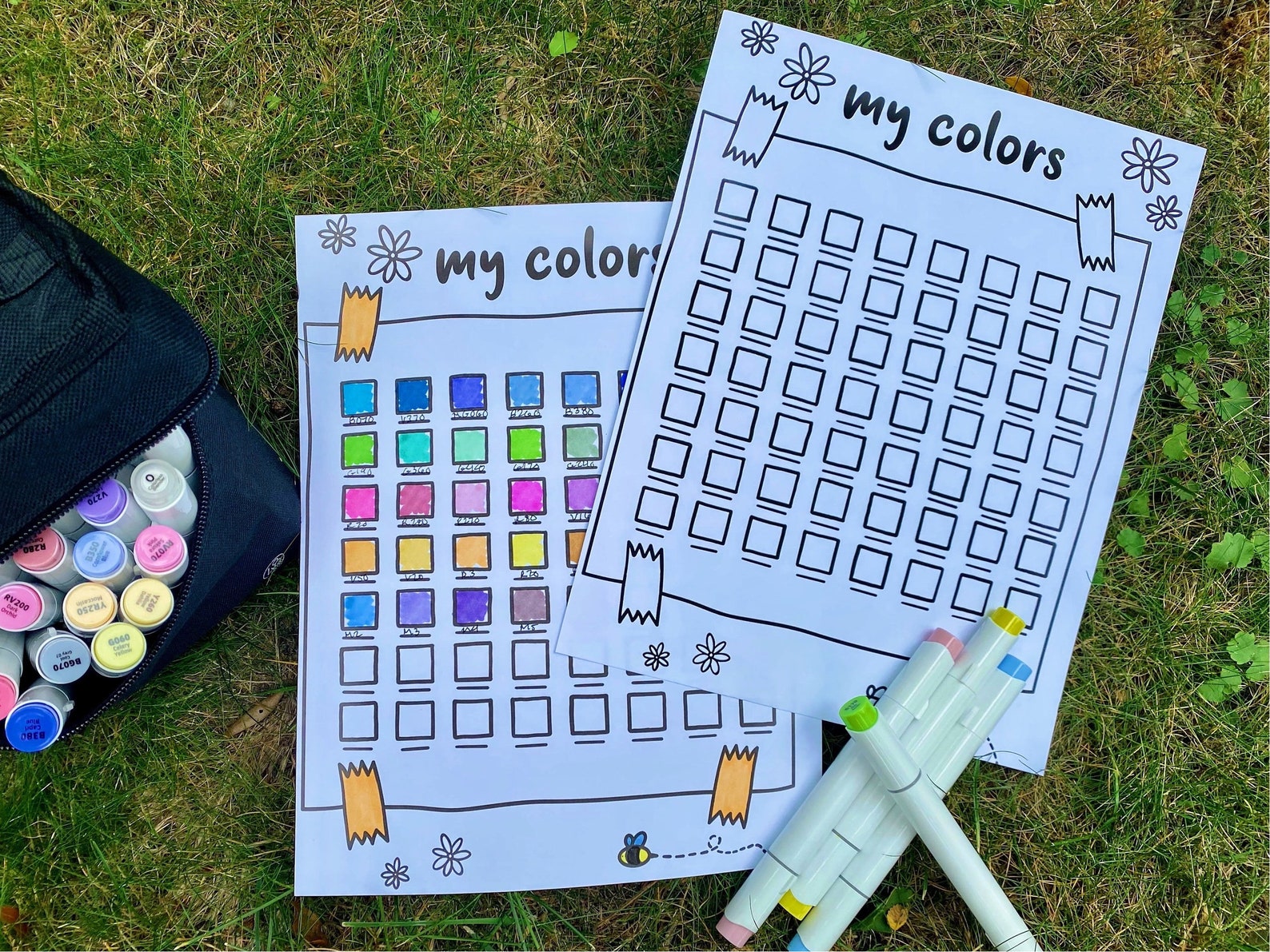 Color Swatch Sheet | Digital Download | Coloring Sheet - Etsy