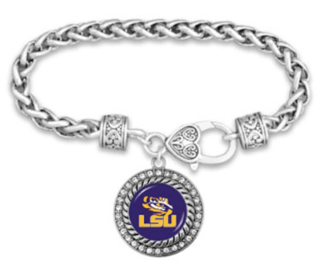 Collegiate Football Rope Bracelet Silver Charm Bracelet - Etsy