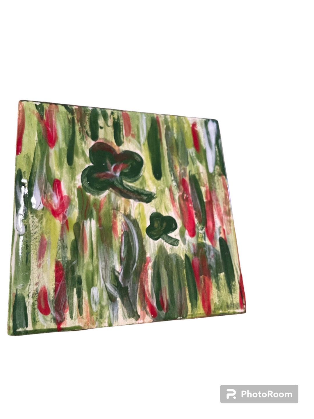 Hand Painted Coaster of Garden Outdoor Scene Made in Mexico - Etsy