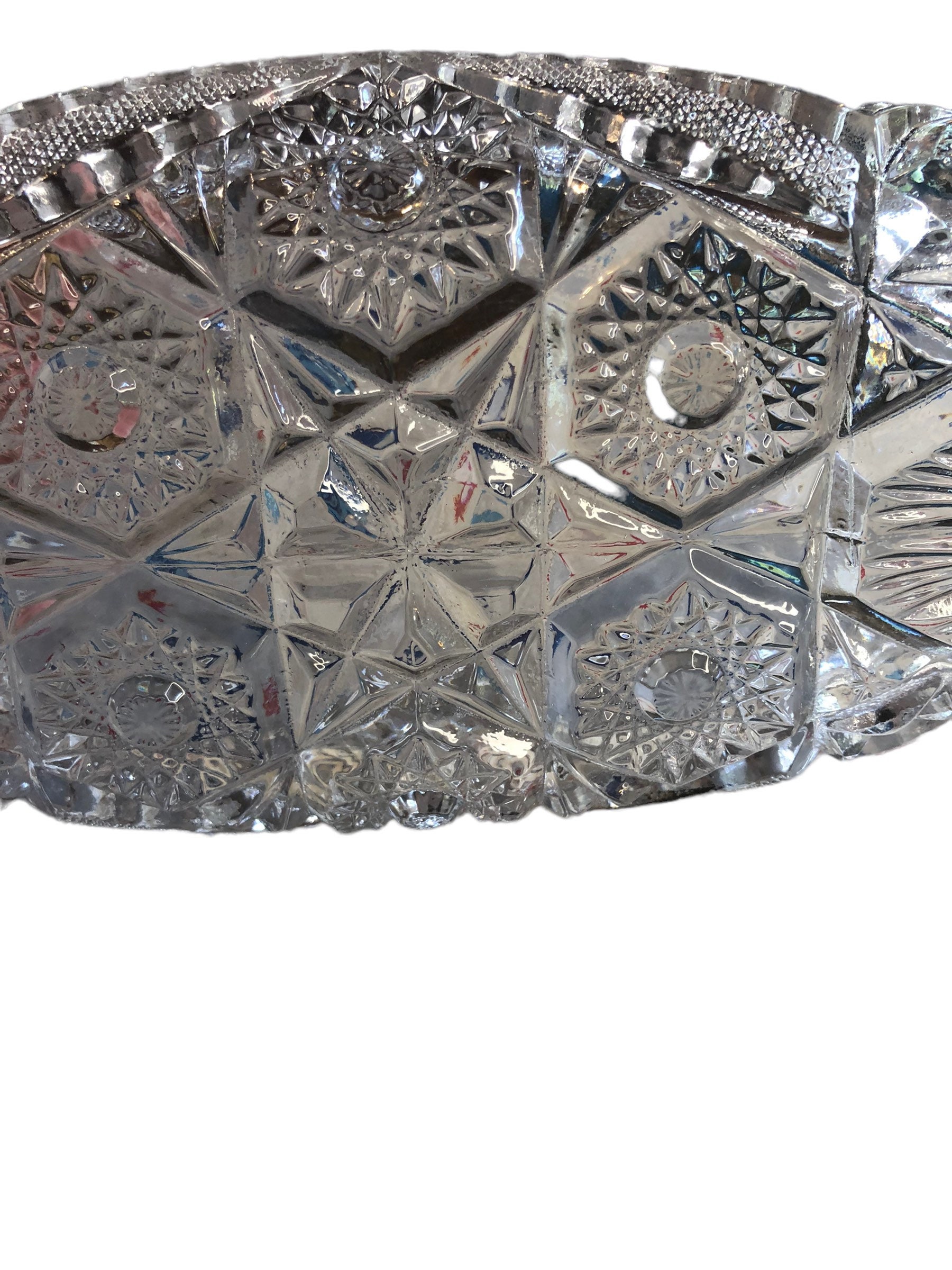 Crystal Oval Bowl Sawtooth Edges Trim - Etsy