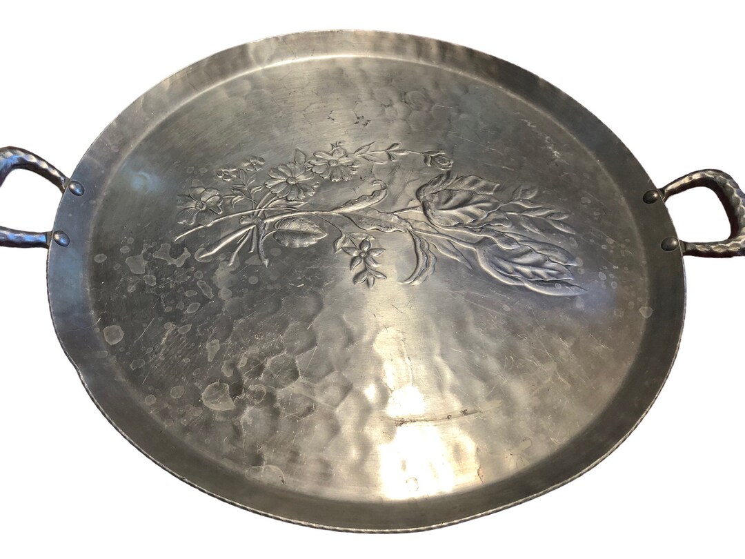 Vintage Aluminum SERVING TRAY Everlast Metal Hand Forged - Etsy
