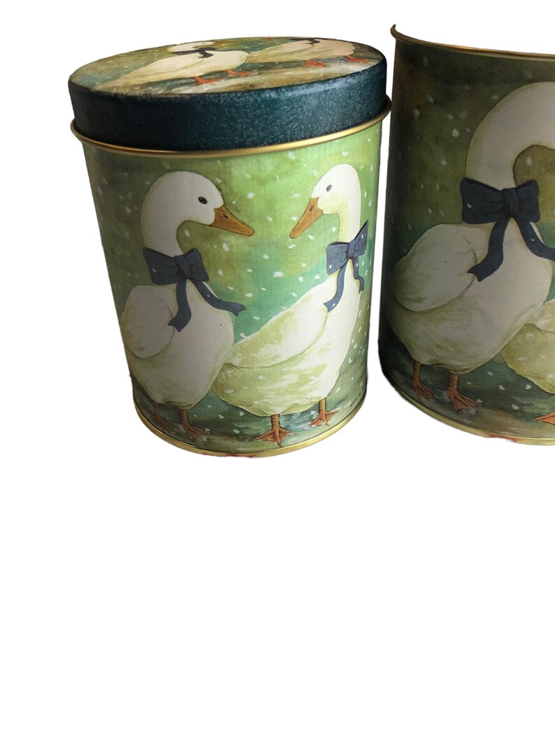 Vintage Winter Geese Tins, Set of 3 Canisters, Christmas Around the ...