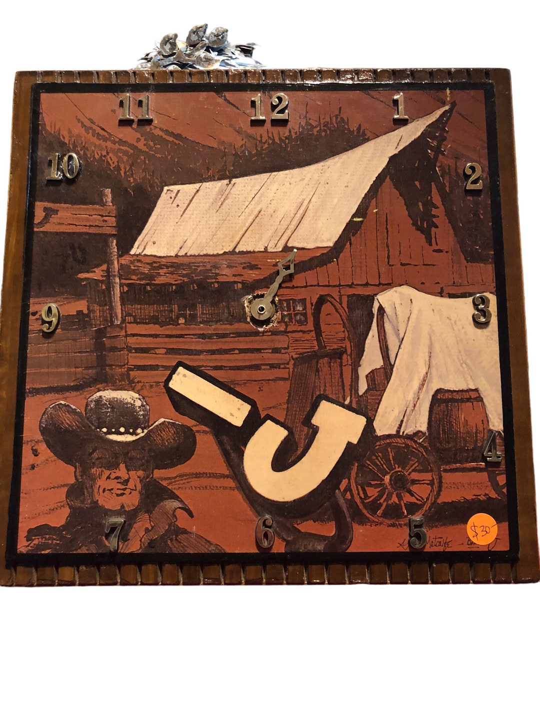 Western Inspired Clock and Art Piece, Cowboy, Yellowstone, Western Art ...