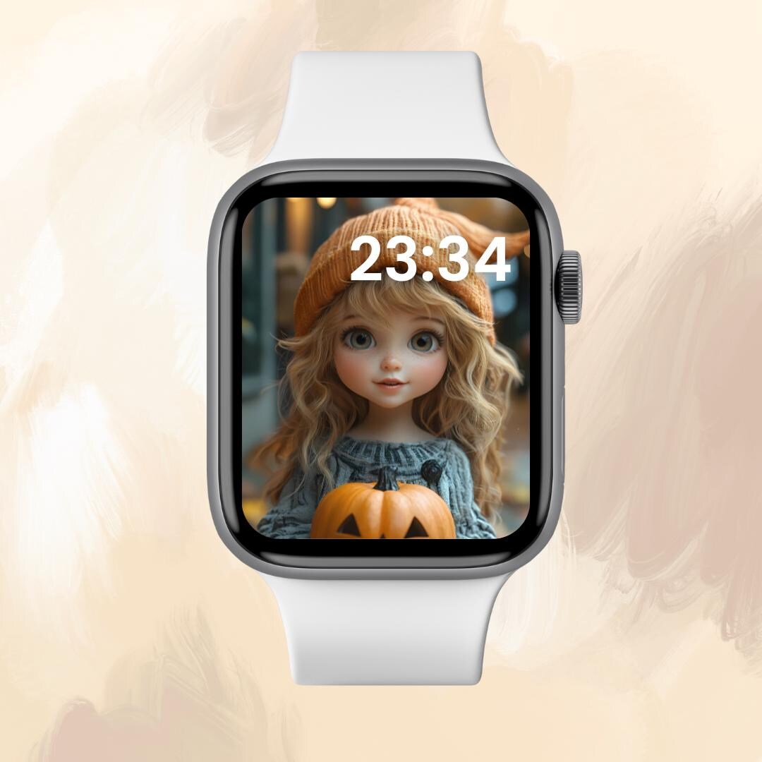 Cute Little Girl Celebrates Halloween Apple Watch Wallpaper Smartwatch ...