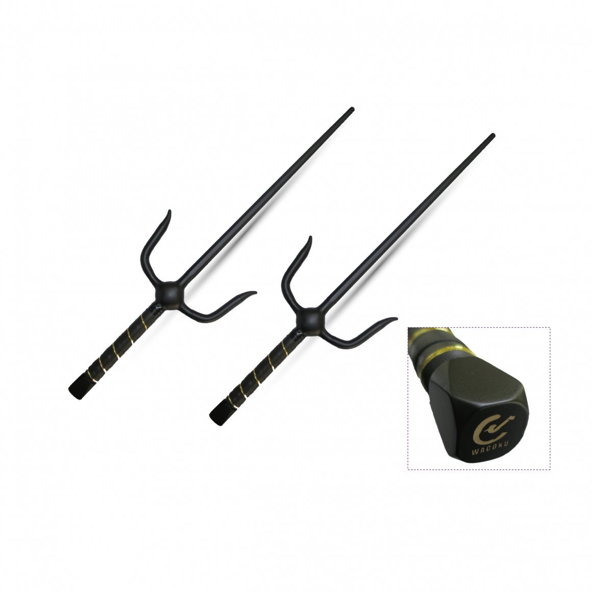 Black Octagonal Sai Daggers Blunt Steel Training Sais Karate - Etsy