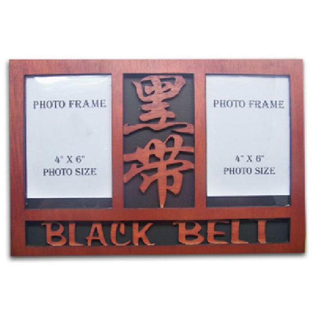 Black Belt Wooden Double Photo Frame Display Item:08439 Martial Arts ...