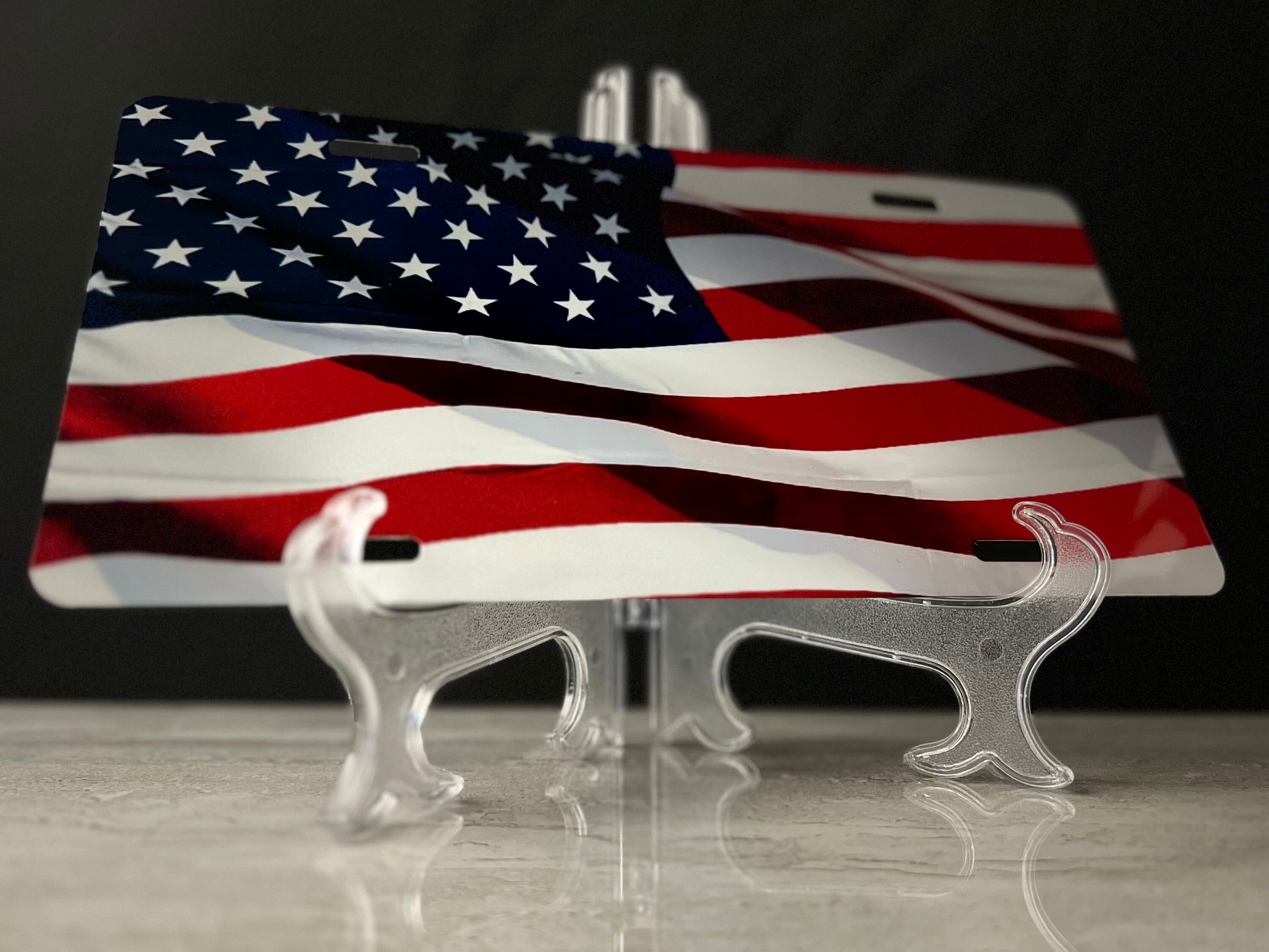 USA Flag License Plate - Etsy