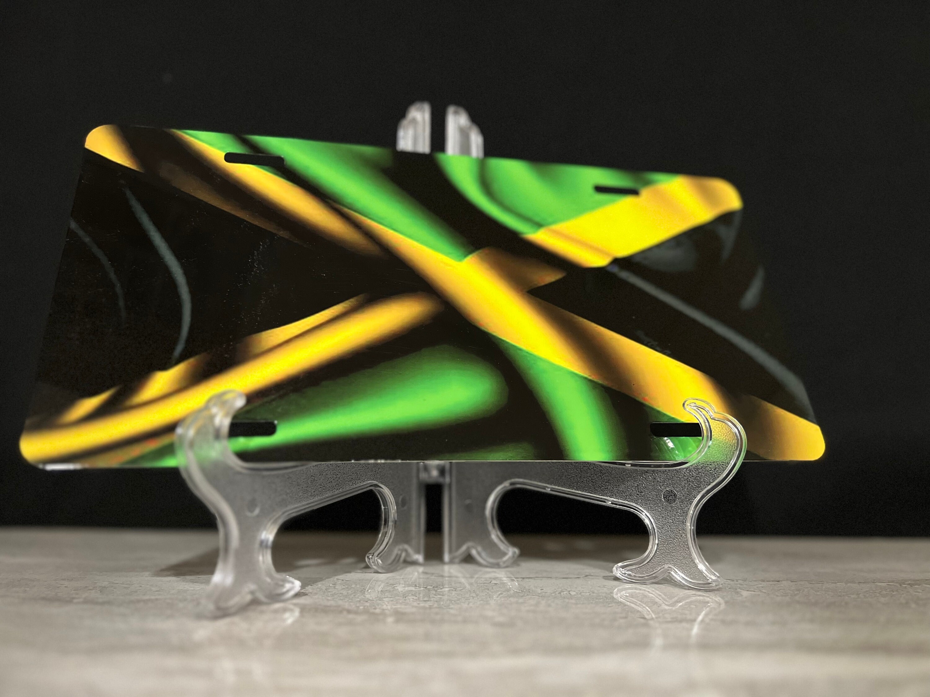 Number Plate Badges 2x Jamaica Flag Gel Domed - 110mm X 45mm Full Color ...