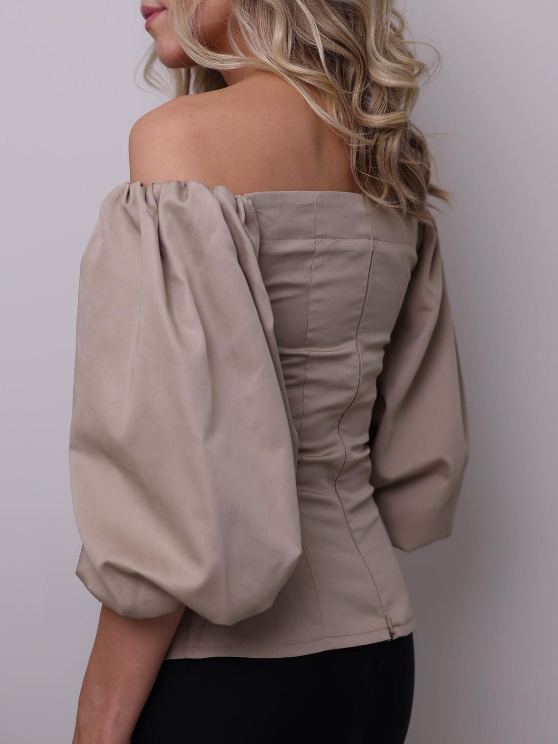 Off-shoulder Puff Sleeve Blouse Sewing Pattern | Women's Sizes EU 32-50 ...