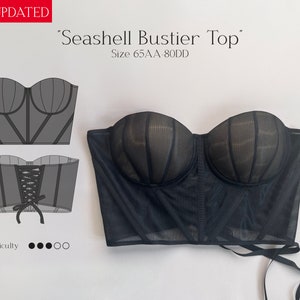 Seashell Bustier Corset Top. Size 65AA 80DD. Digital Sewing Pattern ...
