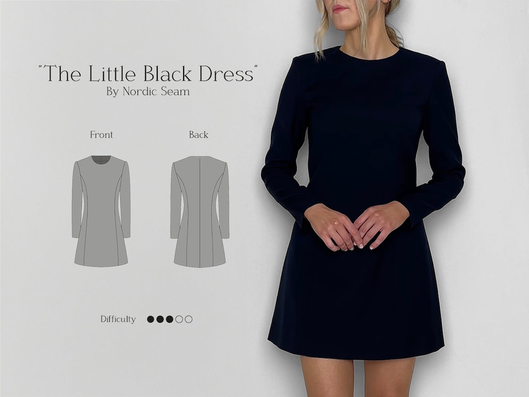 Long Sleeve Mini Dress Sewing Pattern Capsule Wardrobe Pattern ...