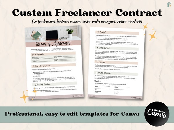 Virtual Assistant Contract, Virtual Assistant Agreement, Personal ...