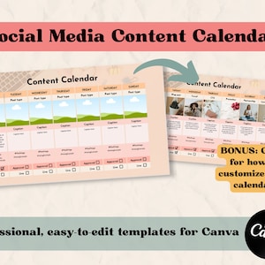 Social Media Content Calendar | Blogger Content Calendar | Weekly ...