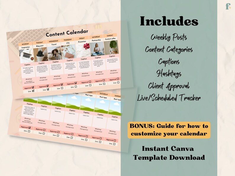 Social Media Content Calendar | Blogger Content Calendar | Weekly ...