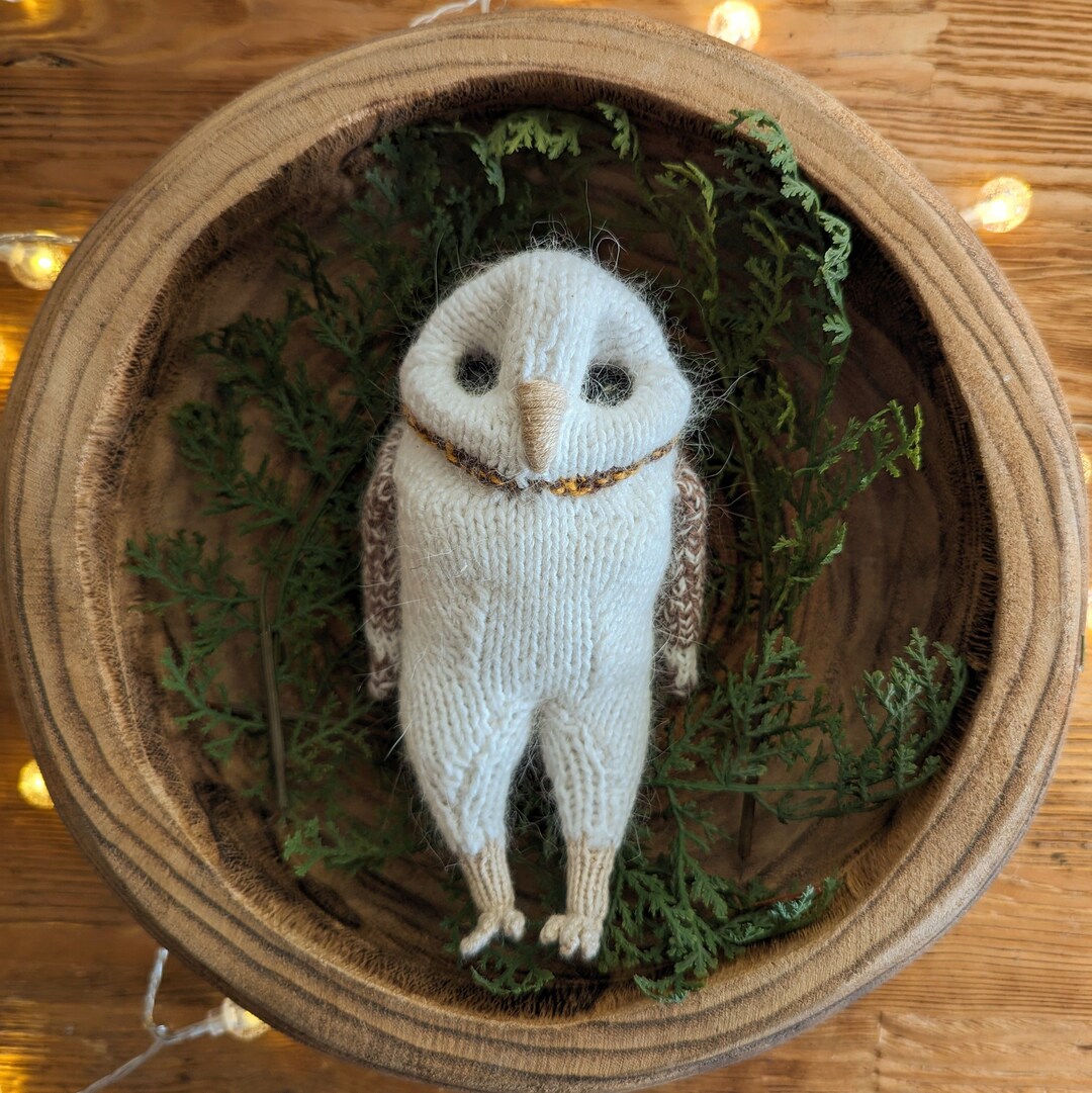 Knitted Barn Owl, Newborn Knitted Toy, Owl Photo Props, Owl Baby Shower ...