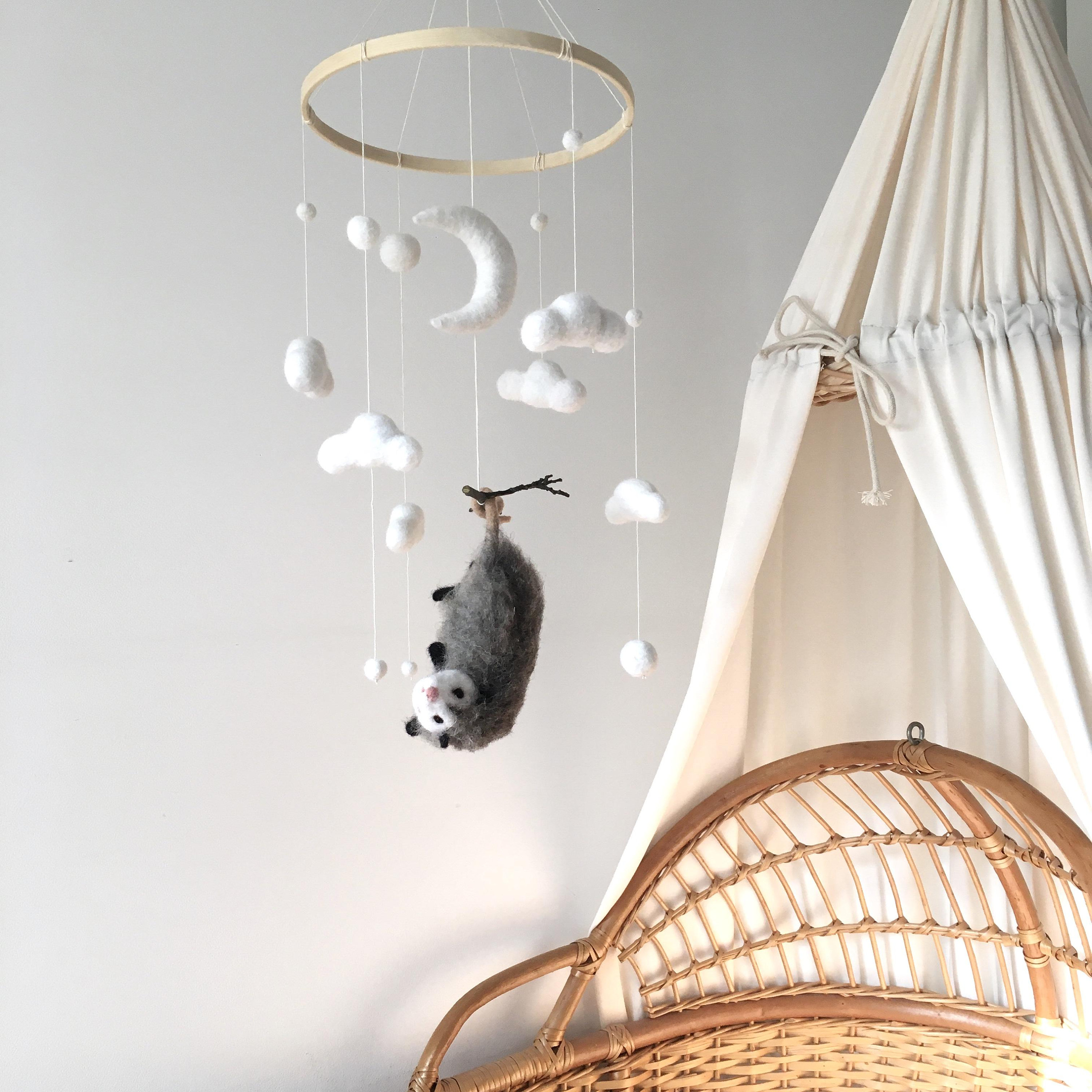 Opossum Baby Mobile, Animals Crib Mobile, Baby Crib Mobile, Opossum ...