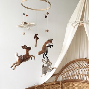 Wild Life Nursery, Crib Mobile Boy, Nursery Crib Mobile, Forest Animals ...