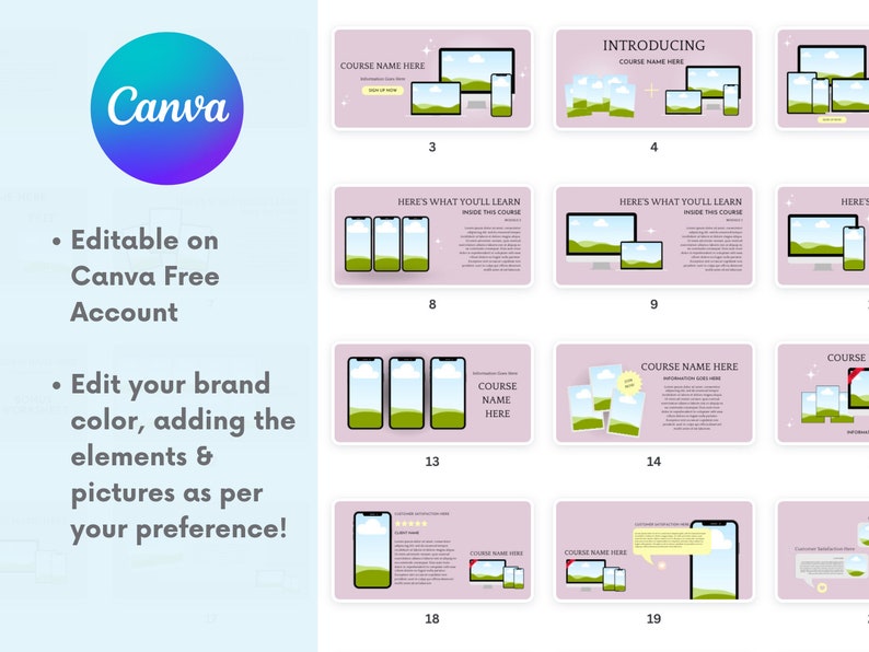 Webinar Canva Template Mockup Website Template Canva Online Course ...