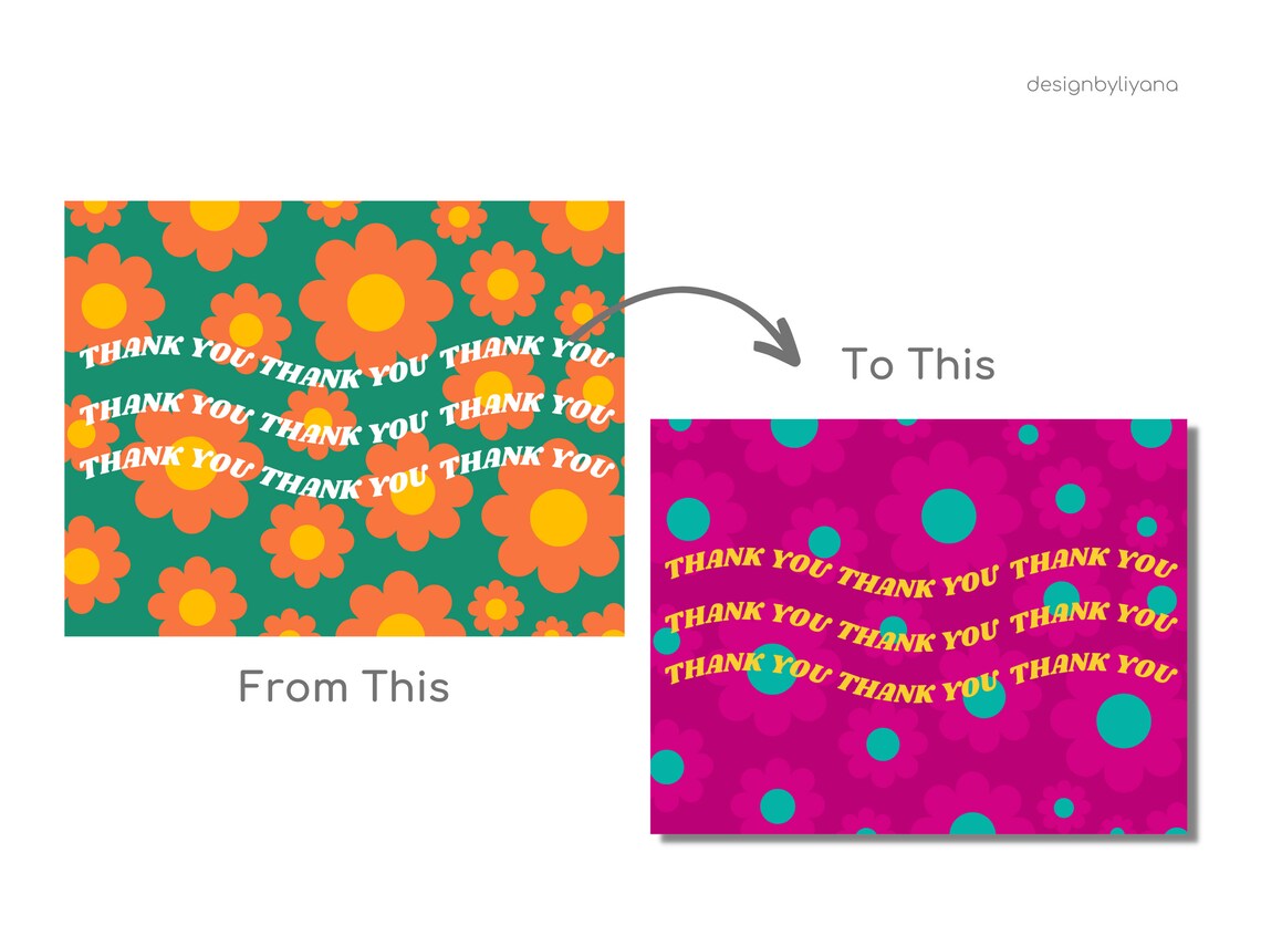 Retro Thank You Card Template Thank You Card Insert Small Business ...