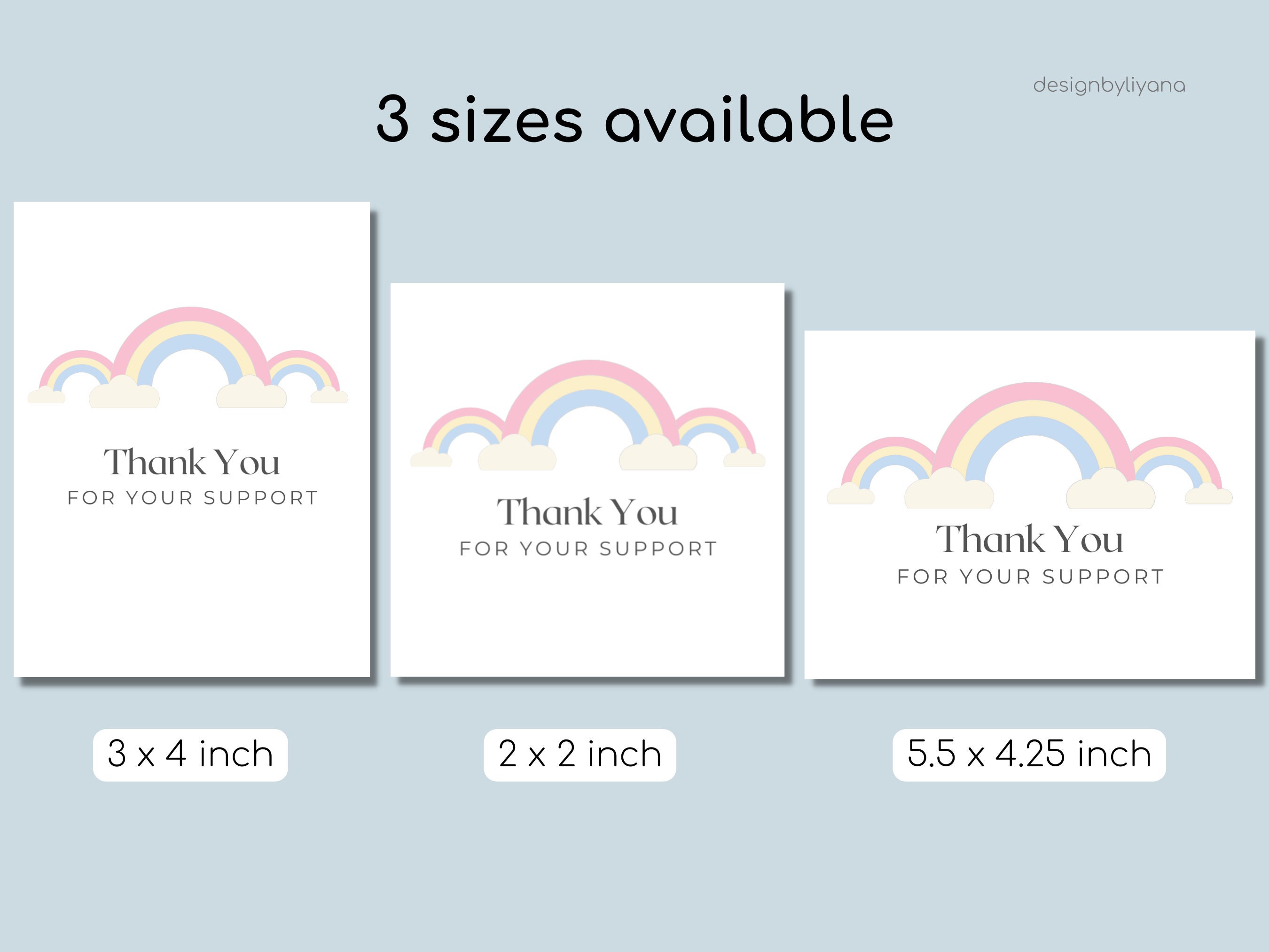 Editable Thank You Card Template| Colorful Thank You Card Insert Small ...