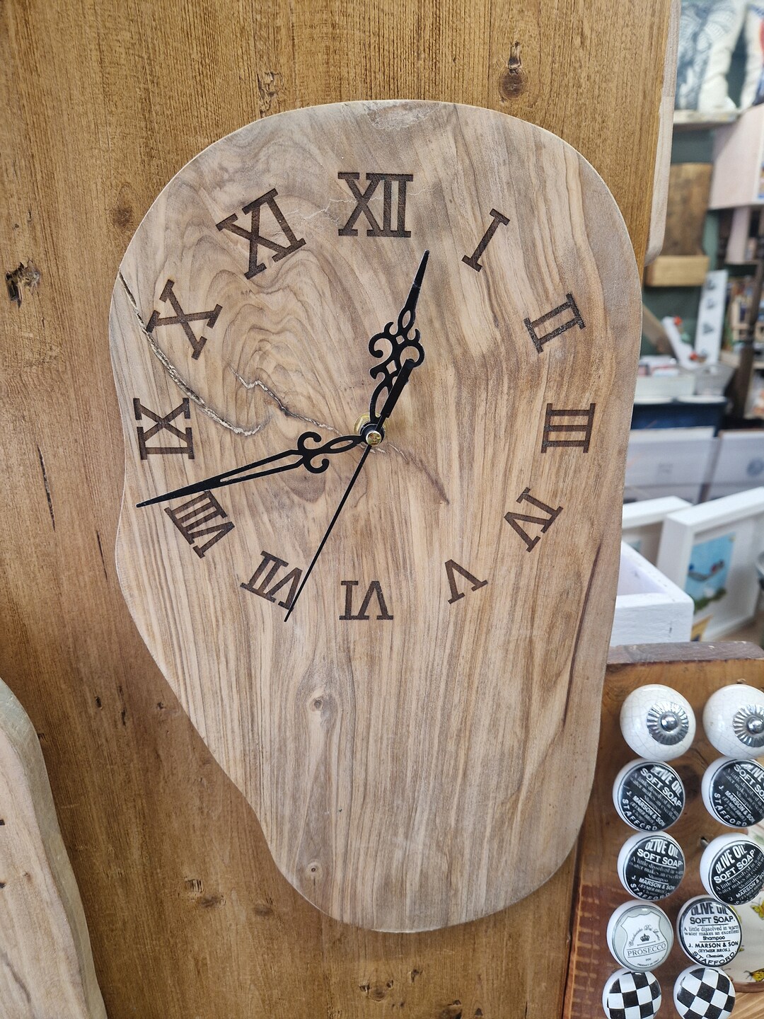 HARDWOOD CURVY CLOCK Art Wall Decor Hanging - Etsy