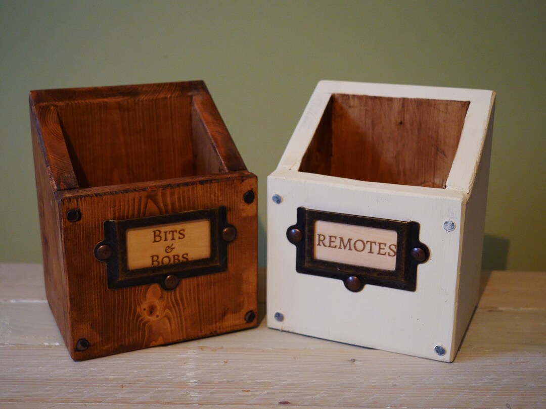 Remote Controll Holder TV Tidy Wooden Bits and Bobbs Storge - Etsy