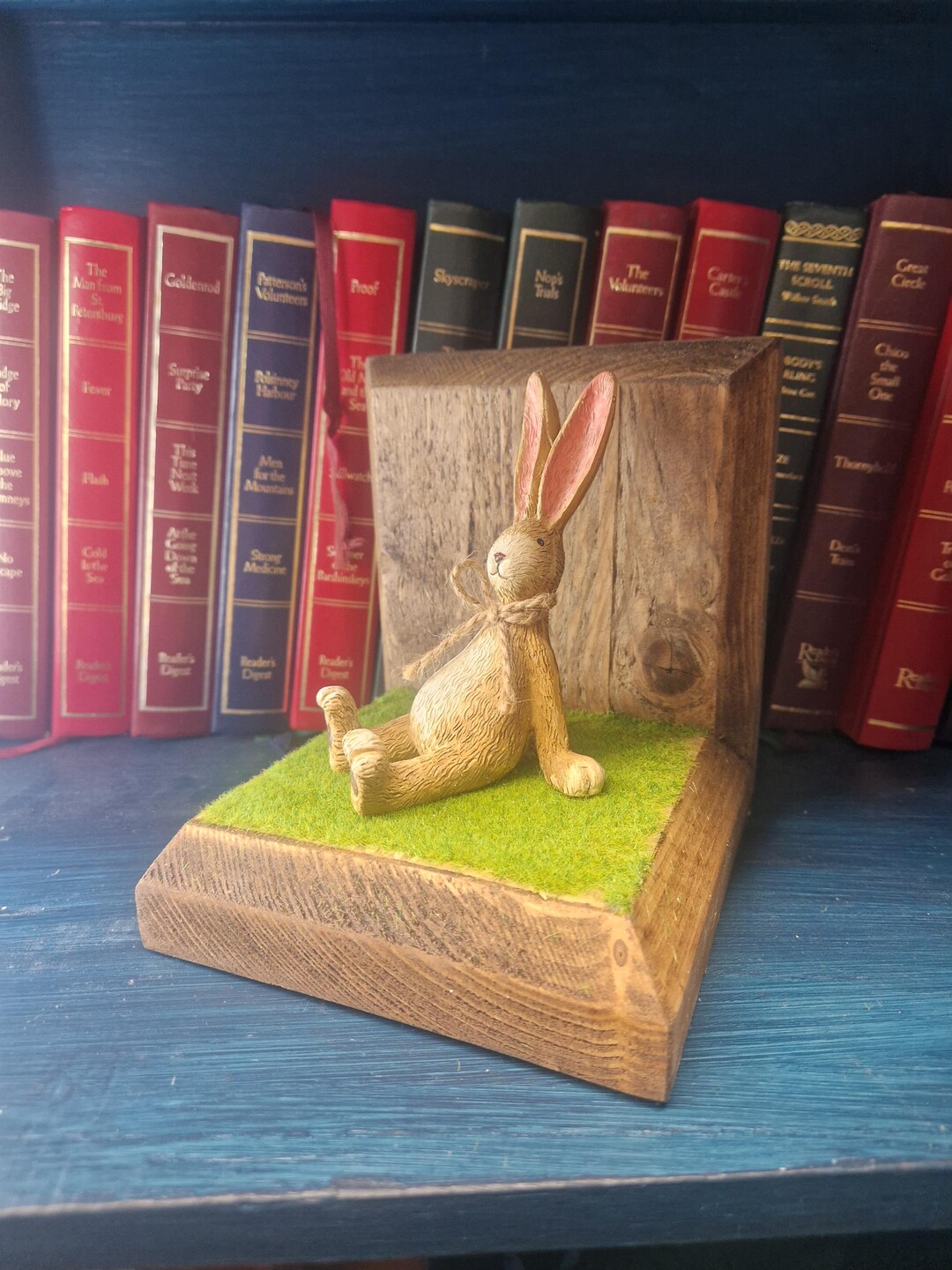 Rustic Wooden Bookends: Handmade Rabbit Decor, Upcycled Wood - Etsy