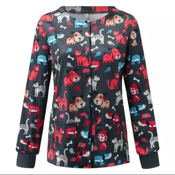 Cat Print Jacket - Etsy