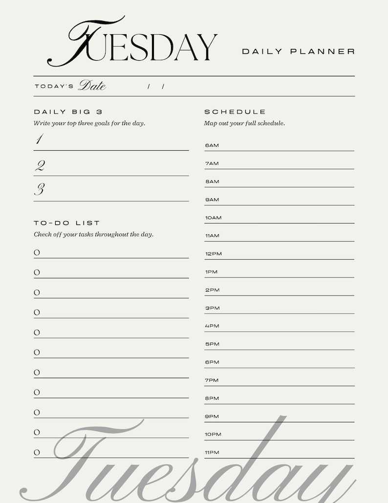 Printable Weekly Planner | Daily Planner | Undated Planner | Planner ...