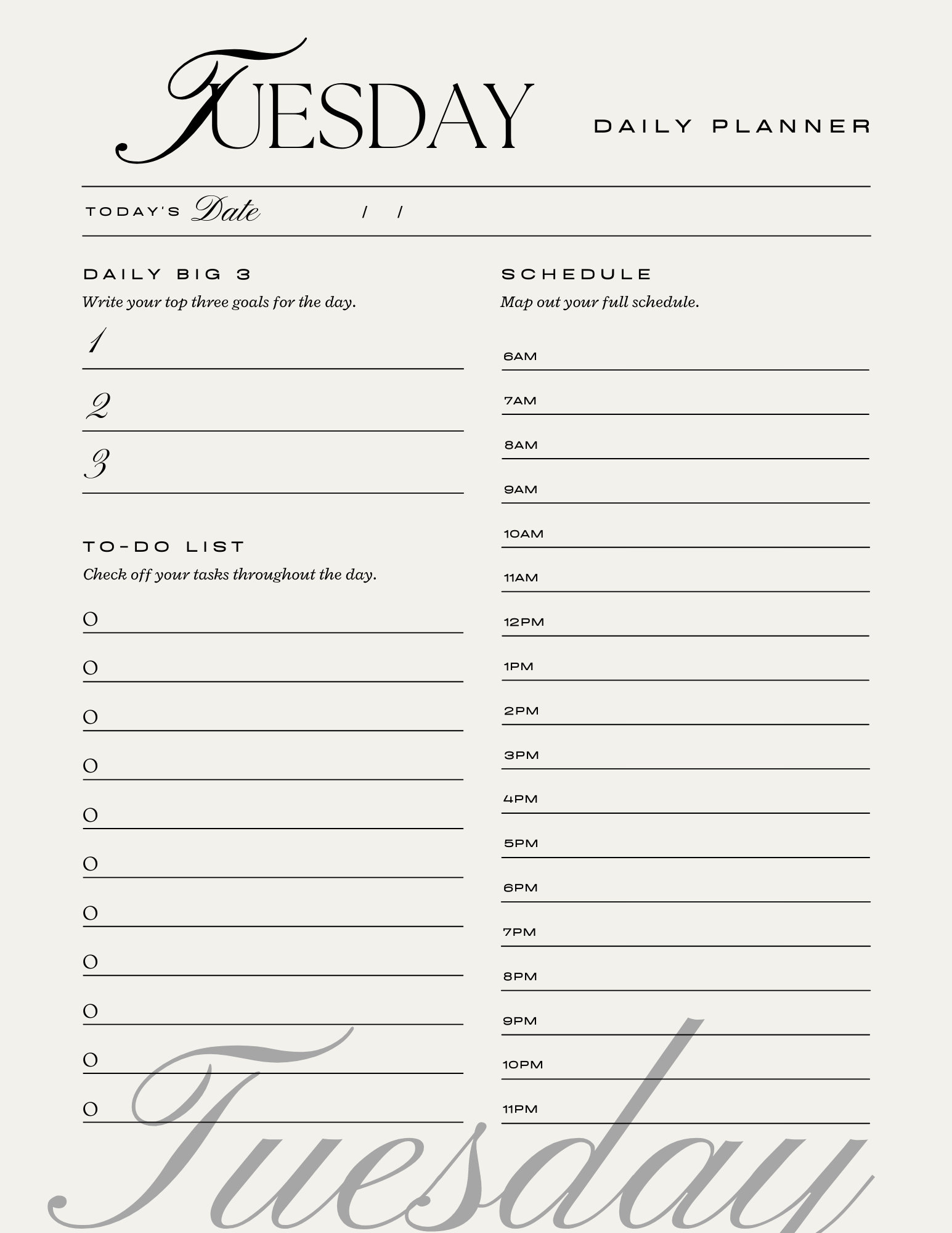 Printable Weekly Planner | Daily Planner | Undated Planner | Planner ...