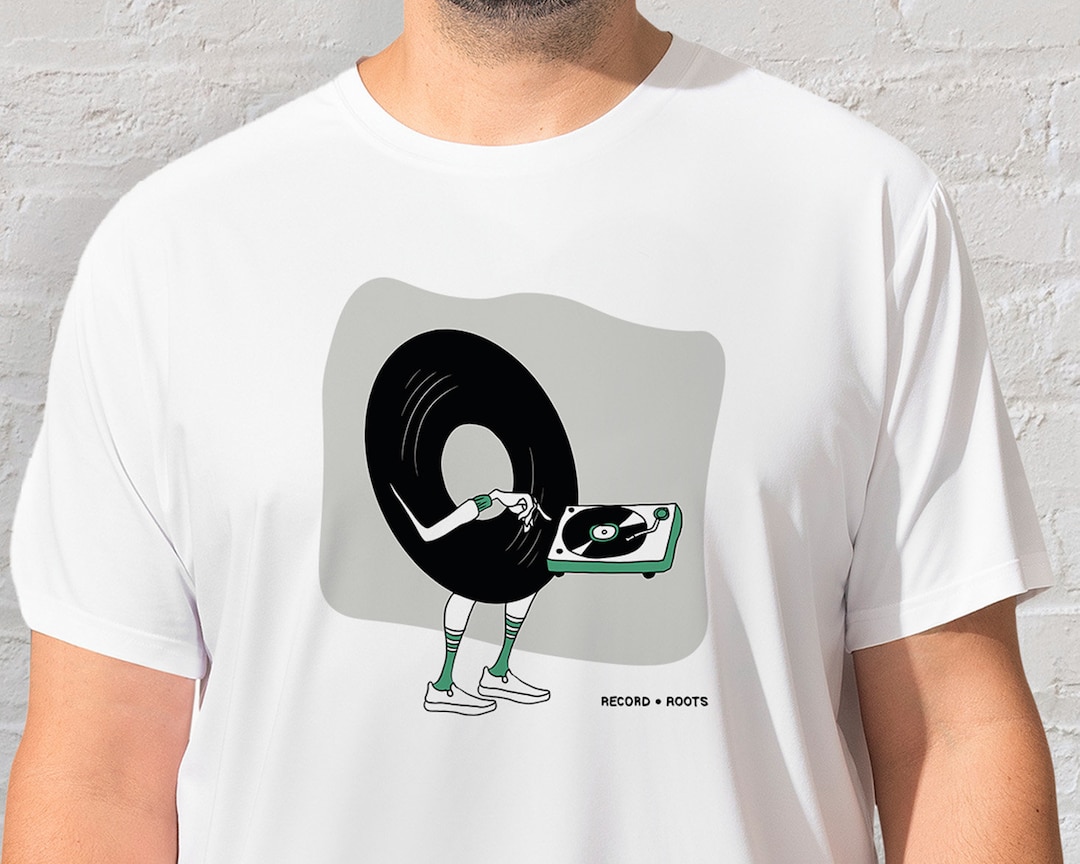 Record Selector Vinyl Record Retro T-shirt Vintage Print Unisex 100 % ...