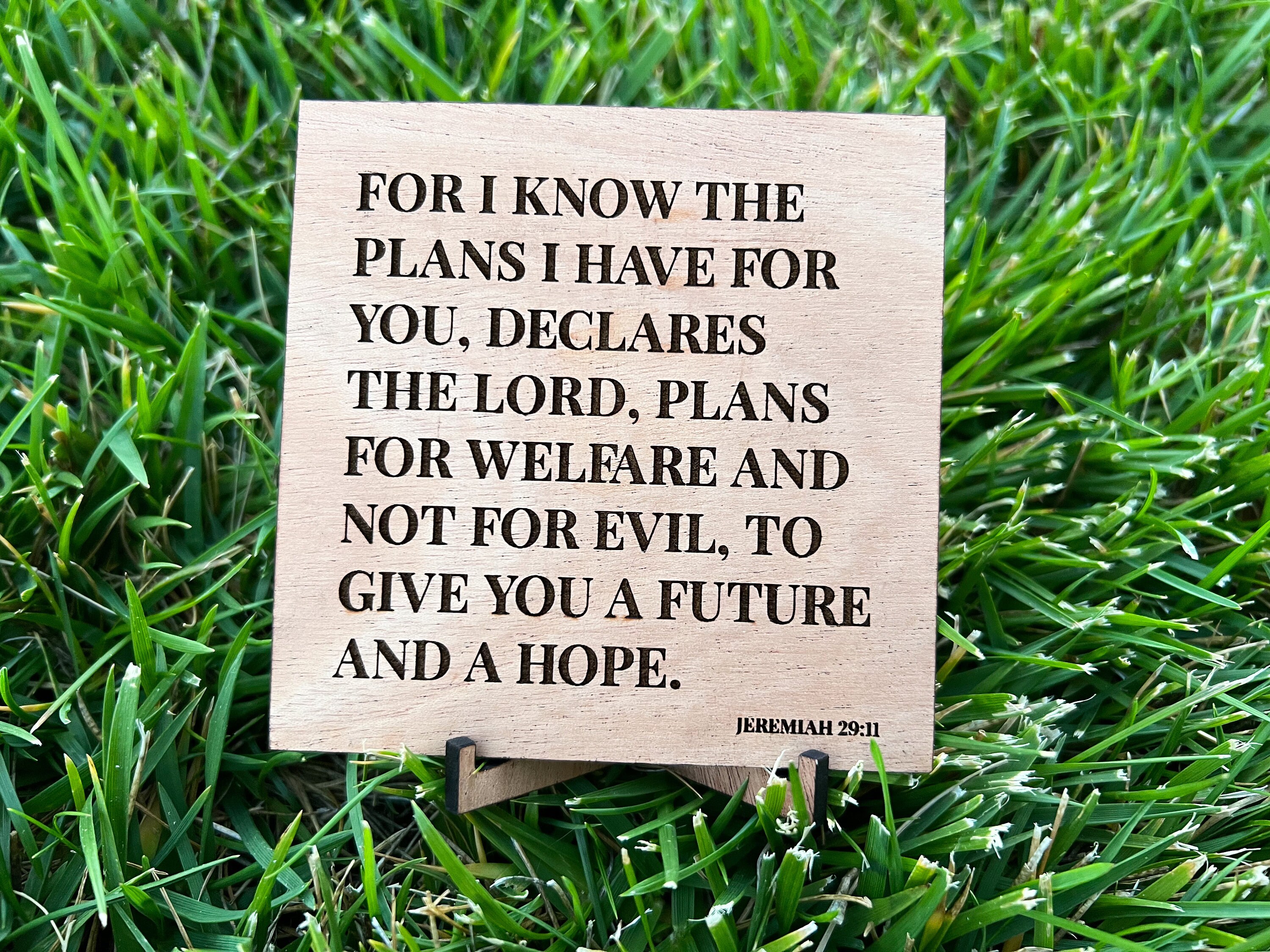 Wooden Verse Card With Stand Engraved Verse Bible Verse Inspirational ...