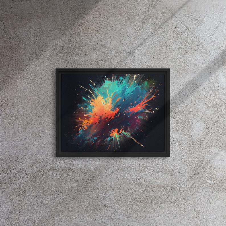 Paint Splatter: Baja - Horizontal High Resolution Canvas (framed) - Etsy