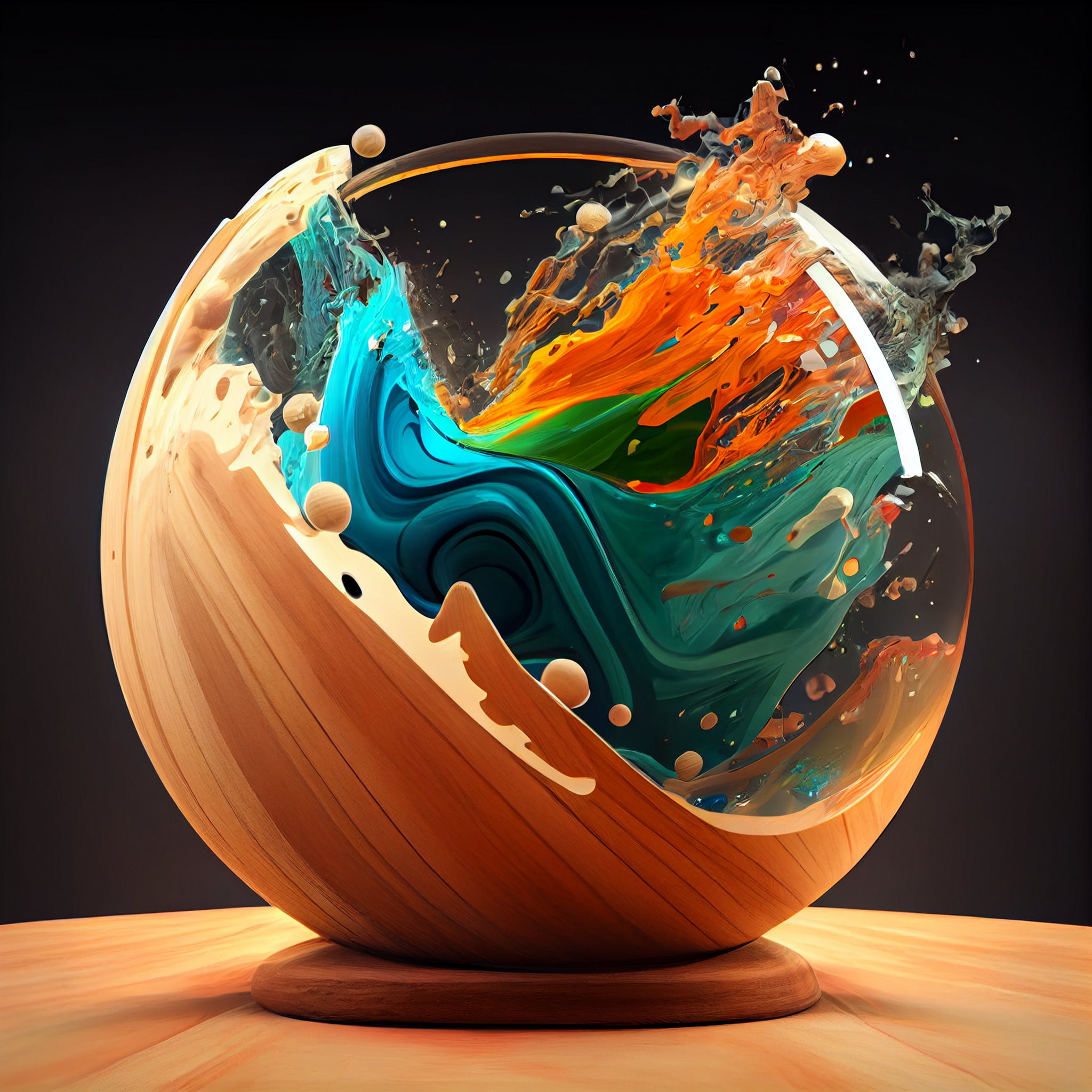 Snow Globe: Wooden Color Splash (digital Download) - Etsy