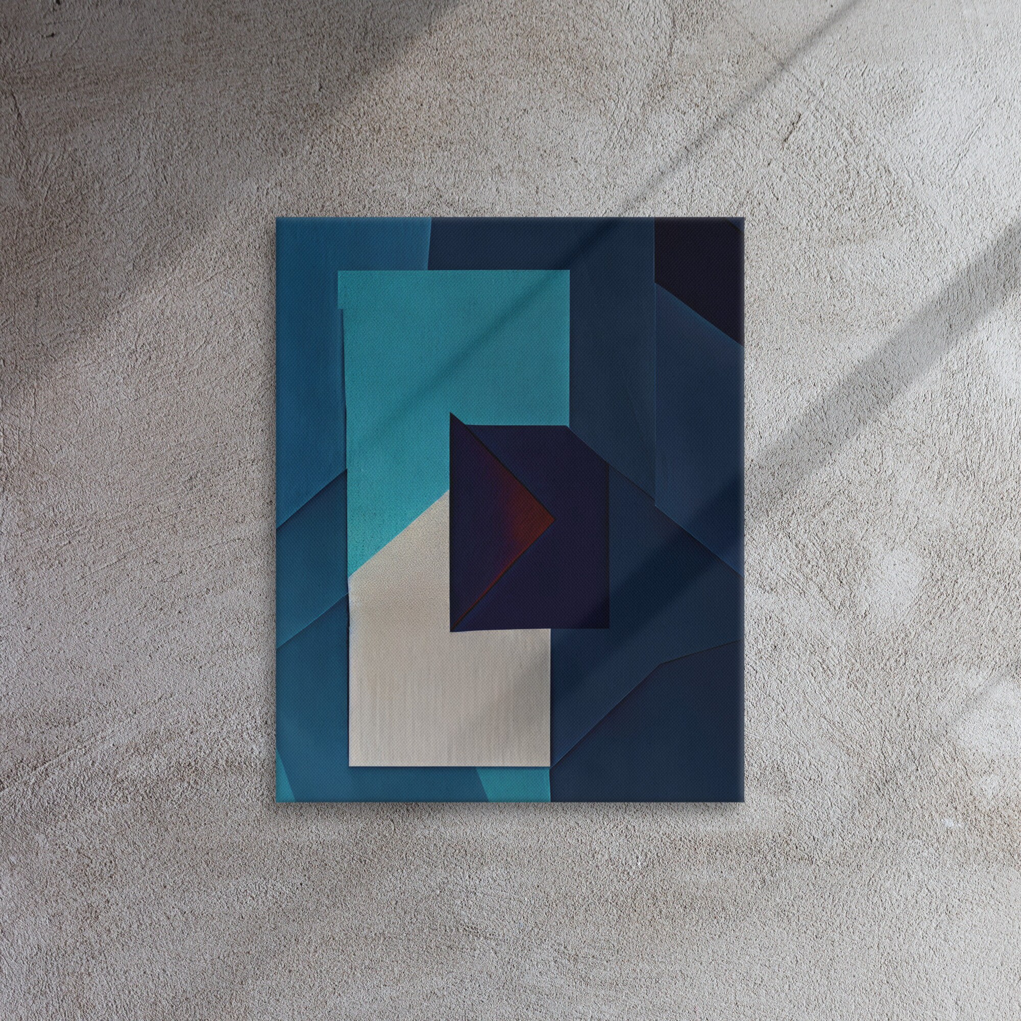 Geometric Blue Vertical High Resolution Canvas - Etsy