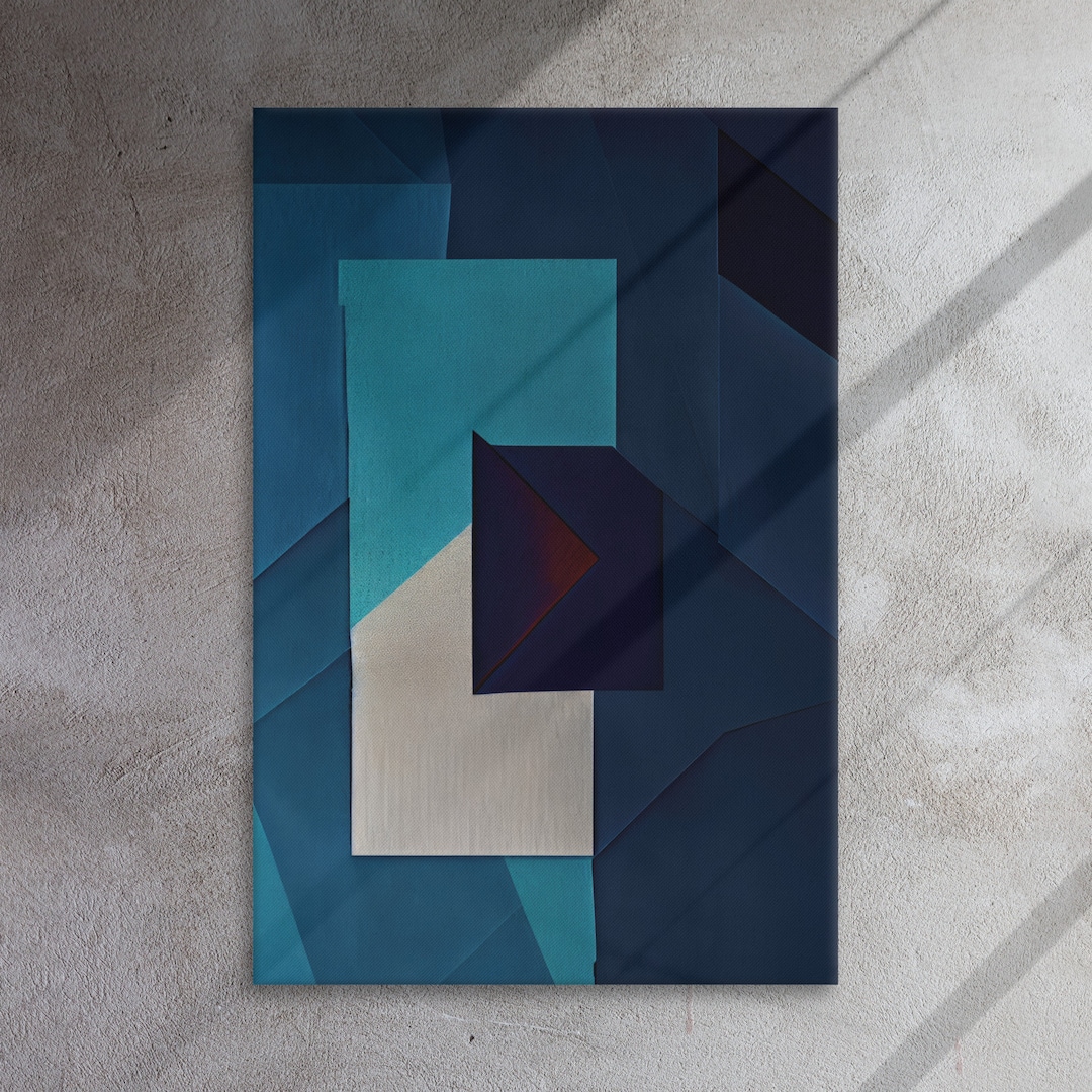 Geometric Blue - Vertical High Resolution Canvas - Etsy