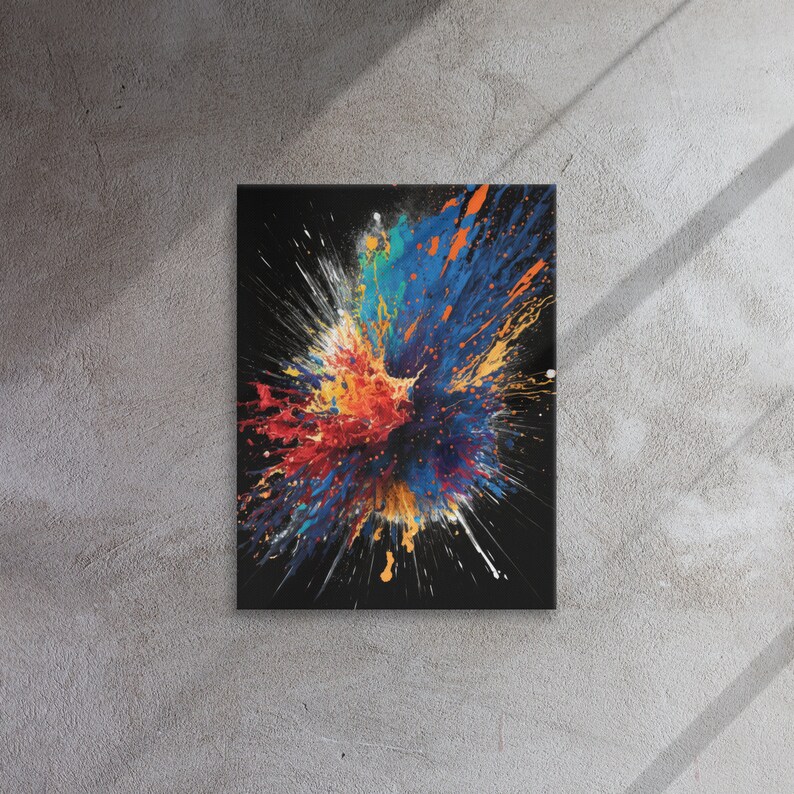 Paint Splatter I - Vertical High Resolution Canvas - Etsy
