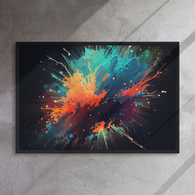Paint Splatter: Baja - Horizontal High Resolution Canvas (framed) - Etsy