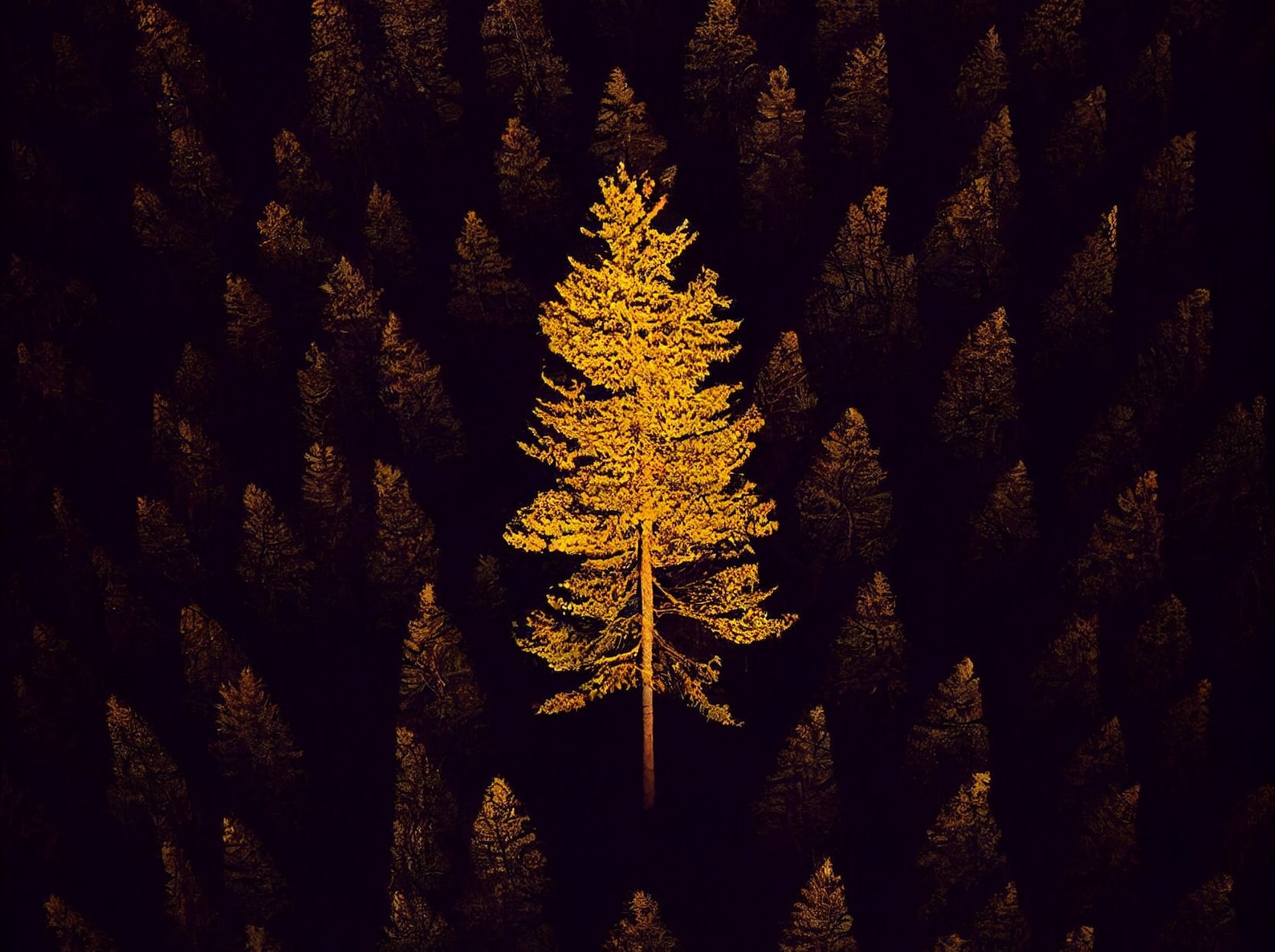 Golden Pine Tree - Etsy